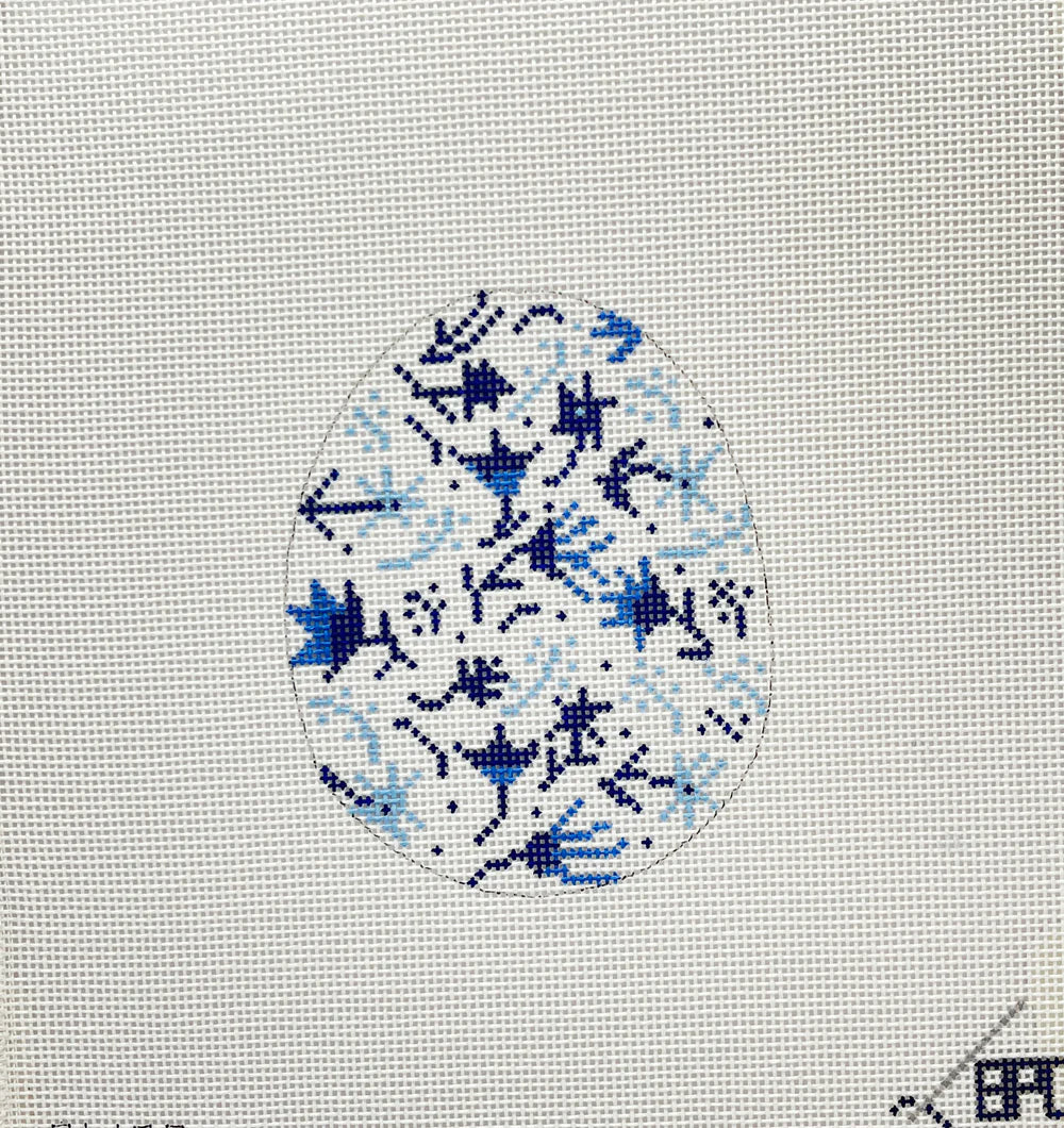 Blue Floral Egg 21-120 — Needlepoint Junction