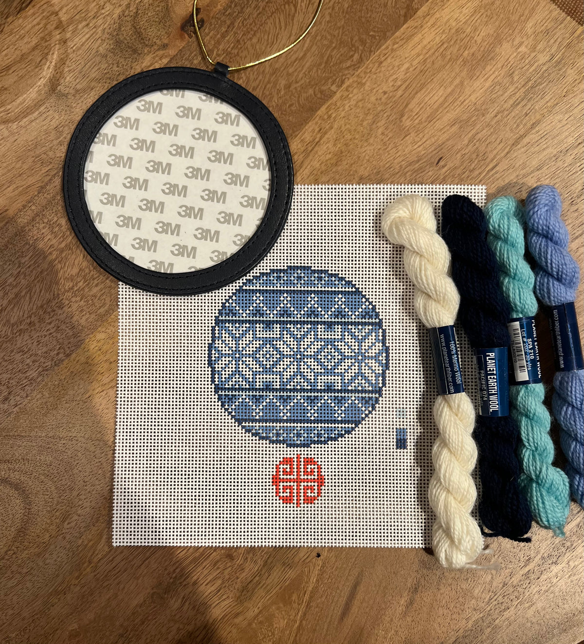 Blue Fair Isle Ornament Stitch-Break Designs — Needlepoint Junction