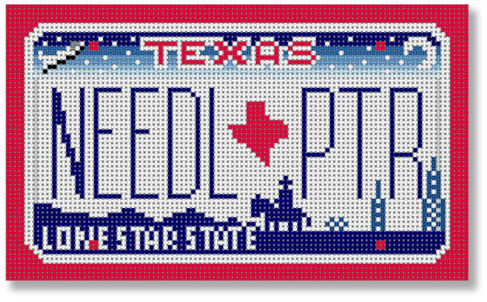Texas Mini-License Plate SA-ML 11 — Needlepoint Junction