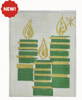 Green and Gold MCM Candle Trio MCC-MCT — Needlepoint Junction